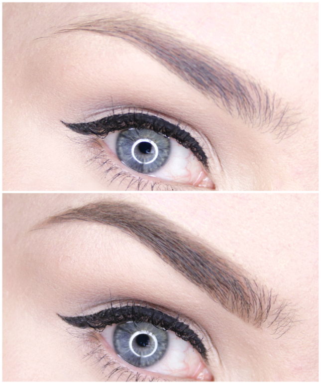NYX Tame and frame brow pomade before and after – THIRTEEN THOUGHTS